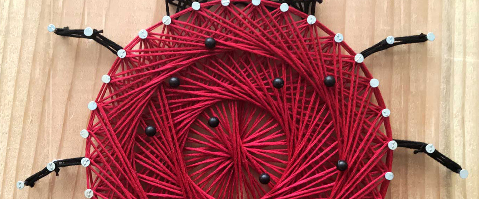 How to create lady bug string art - Let's Craft