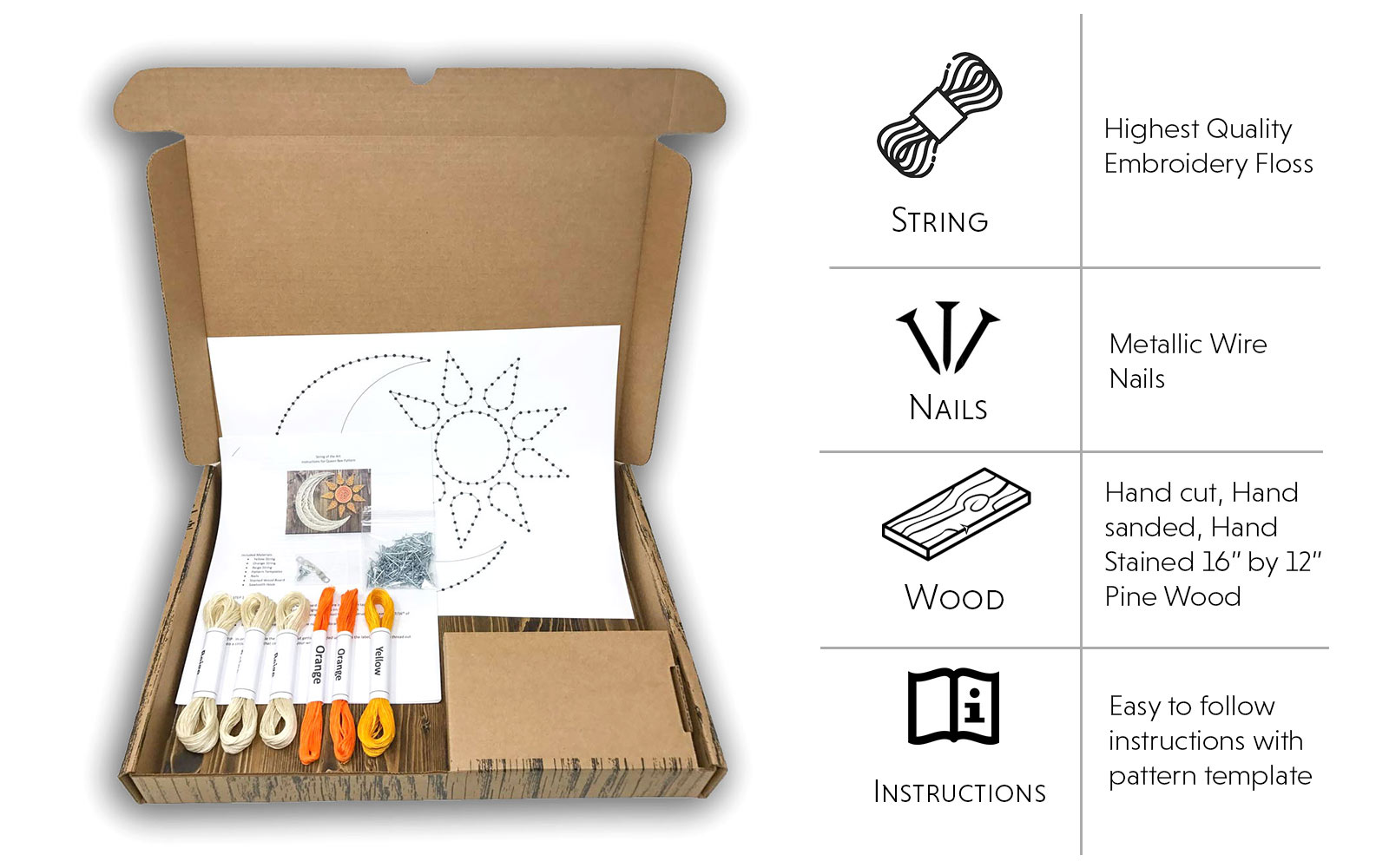 Make Sun and Moon String Art - Let's Craft